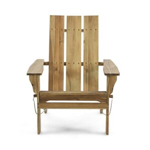 Christopher Knight Home Aberdeen Outdoor Contemporary Acacia Wood Foldable Adirondack Chair, natural stained