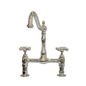 vintage tub & bath bridge style sink faucet with metal cross handles