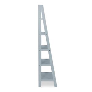 Linon Archdale Wood Open Back 72" Ladder Bookshelf with 5 Shelves in Gray