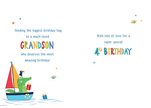 Regal Publishing Juvenile Birthday Card Age 4 Grandson - 9 x 6 inches -