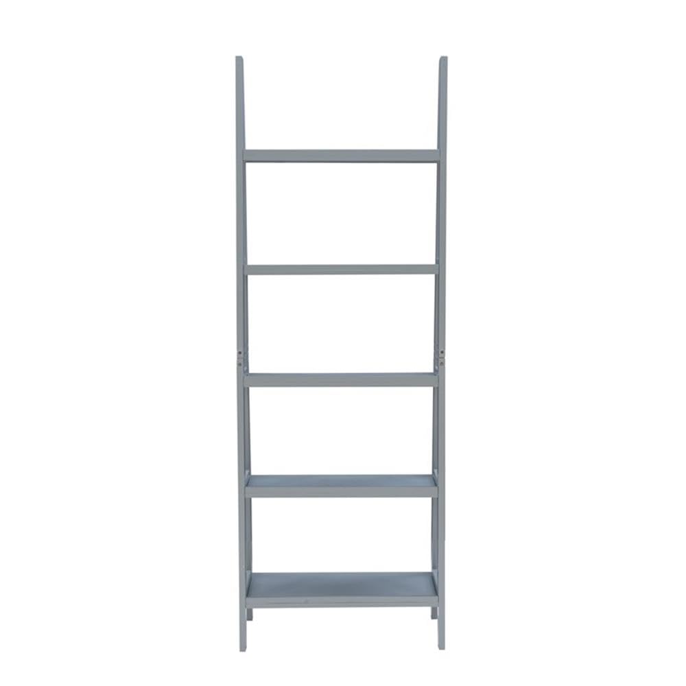 Linon Archdale Wood Open Back 72" Ladder Bookshelf with 5 Shelves in Gray