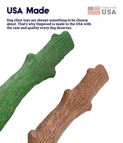 Petstages Dogwood Wood Durable Dog Chew Toys, Real Wood & Mint, 2-Pack, Large