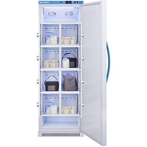 Summit Appliance MLRS15MCLK MOMCUBE Breast Milk All-Refrigerator with 8 Lockers with Combination Locks, Interior Light, Door Lock, Auto Defrost, Temperature Alarm and Silver-Ion Handle