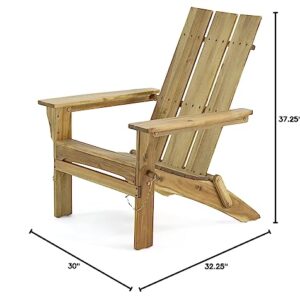 Christopher Knight Home Aberdeen Outdoor Contemporary Acacia Wood Foldable Adirondack Chair, natural stained