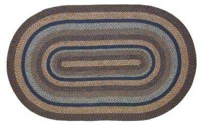 IHF Home Decor | Denim Premium Braided Collection | Primitive, Rustic, Country, Farmhouse Style | Jute/Cotton | 30 Days Risk Free | Accent Rug/Door Mat | Blue, Beige | 27"x48" Oval