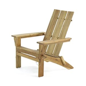 christopher knight home aberdeen outdoor contemporary acacia wood foldable adirondack chair, natural stained