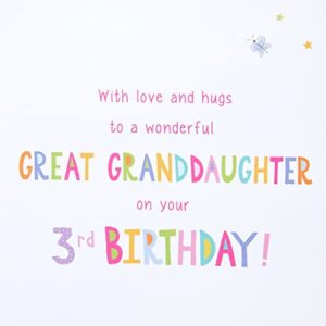 Regal Publishing Juvenile Birthday Card Age 3 Great Granddaughter - 9 x 6 inches