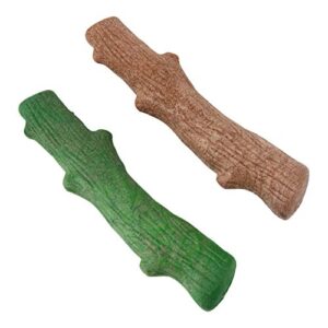 petstages dogwood wood durable dog chew toys, real wood & mint, 2-pack, large