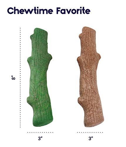 Petstages Dogwood Wood Durable Dog Chew Toys, Real Wood & Mint, 2-Pack, Large