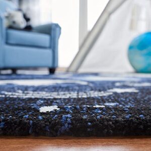 SAFAVIEH Carousel Kids Collection Accent Rug - 4' x 6', Dark Blue & Light Blue, Non-Shedding & Easy Care, Ideal for High Traffic Areas for Boys & Girls in Playroom, Nursery, Bedroom (CRK122M)