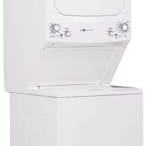 GE GUD27GESNWW 27" Gas Laundry Center with 3.8 cu. ft. Washer Capacity and 5.9 cy. ft. Dryer Capacity in White