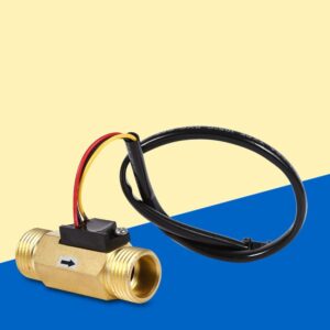 Water Flow Sensor Switch Hall Effect Liquid Water Flowmeter Meter 1-30L/min, DC4.5-18V, Copper - Water Flow Hall Sensor