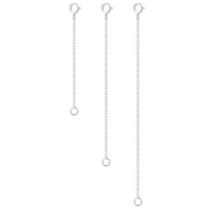 lancharmed 925 sterling silver necklace extenders durable necklace extender strong removable necklace bracelet anklet extender for jewelry making(2 3 4 inch)