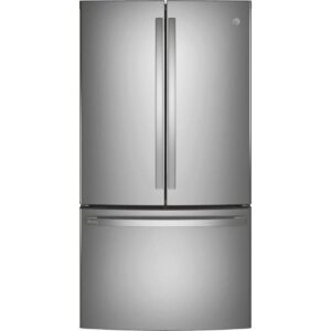 ge profile pwe23kynfs 36 energy star counter depth french door refrigerator with 23.1 cu. ft. capacity internal water dispenser twinchill evaporator and showcase led lighting in fingerprint resistant stainless steel