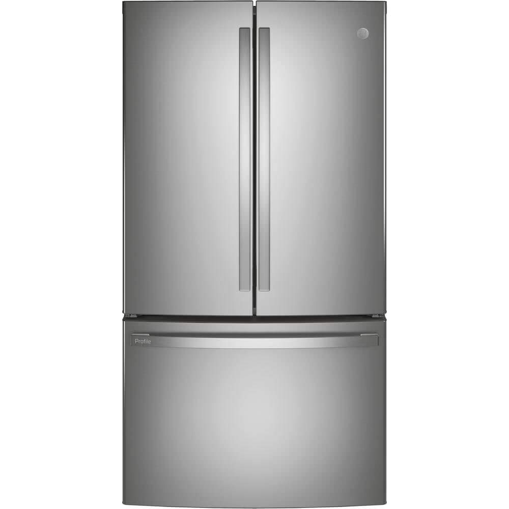 GE Profile PWE23KYNFS 36 Energy Star Counter Depth French Door Refrigerator with 23.1 cu. ft. Capacity Internal Water Dispenser TwinChill Evaporator and Showcase LED Lighting in Fingerprint Resistant Stainless Steel