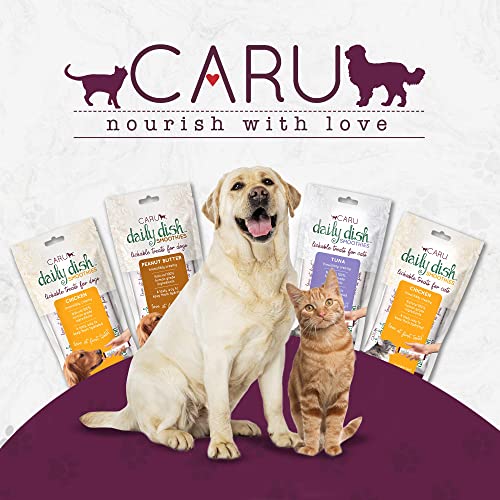 CARU - Daily Dish Smoothies - Lickable Chicken Cat Treat - 4 Pack, .5oz Tubes