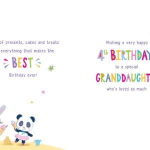 Regal Publishing Juvenile Birthday Card Age 4 Granddaughter - 9 x 6 inches -