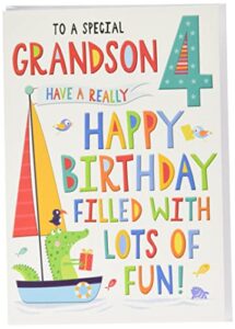 regal publishing juvenile birthday card age 4 grandson - 9 x 6 inches -