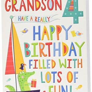 Regal Publishing Juvenile Birthday Card Age 4 Grandson - 9 x 6 inches -