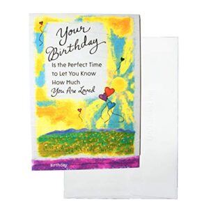 blue mountain arts greeting card “your birthday is the perfect time to let you know how much you are loved” is a sweet way to say “happy birthday” to someone special (wcf581)