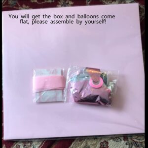 Birthday Surprise Box for Women Explosion Gift Box Balloon Box - 19x19x19 inches for Marriage Proposal Birthday Party Christmas Any Surprise Event Available (Pink box + Balloons)