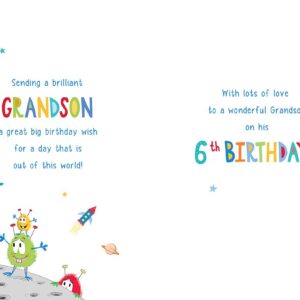 Regal Publishing Juvenile Birthday Card Age 6 Grandson - 9 x 6 inches -