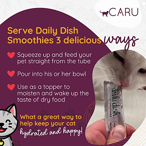 CARU - Daily Dish Smoothies - Lickable Chicken Cat Treat - 4 Pack, .5oz Tubes