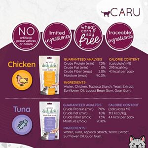 CARU - Daily Dish Smoothies - Lickable Chicken Cat Treat - 4 Pack, .5oz Tubes