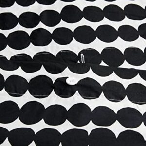 MARIMEKKO - Queen Duvet Cover Set, Cotton Bedding with Matching Shams & Button Closure, All Season Home Decor (Rasymatto Black, Queen)