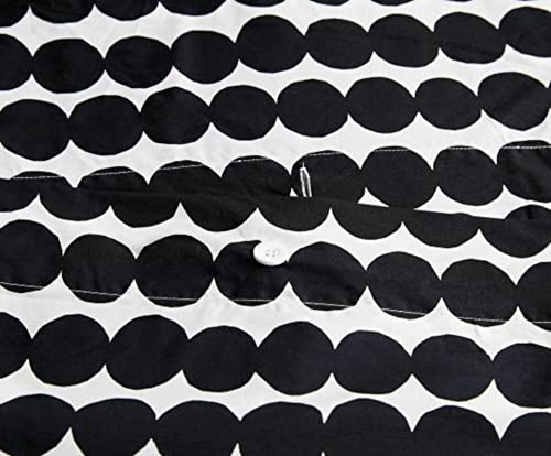 MARIMEKKO - Queen Duvet Cover Set, Cotton Bedding with Matching Shams & Button Closure, All Season Home Decor (Rasymatto Black, Queen)