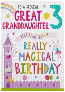 regal publishing juvenile birthday card age 3 great granddaughter - 9 x 6 inches