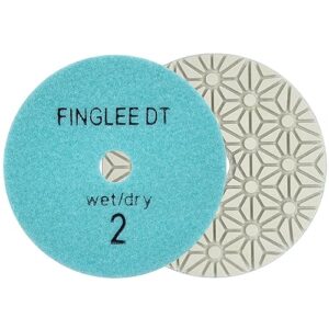 finglee dt 4 inch 3 steps diamond dry polishing pad diamond resin discs for granite marble quartz (5pcs grit2)