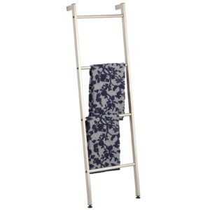 mdesign metal leaning blanket and towel ladder - blanket ladder for bedroom and towel ladder for bathroom - throw/quilt display holder rack - nursery wall ladder - blanket ladder decor - satin