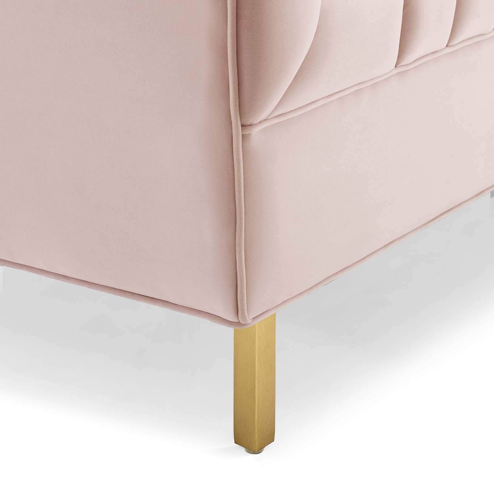 Modway Shift Channel Tufted Performance Velvet, Loveseat, Pink