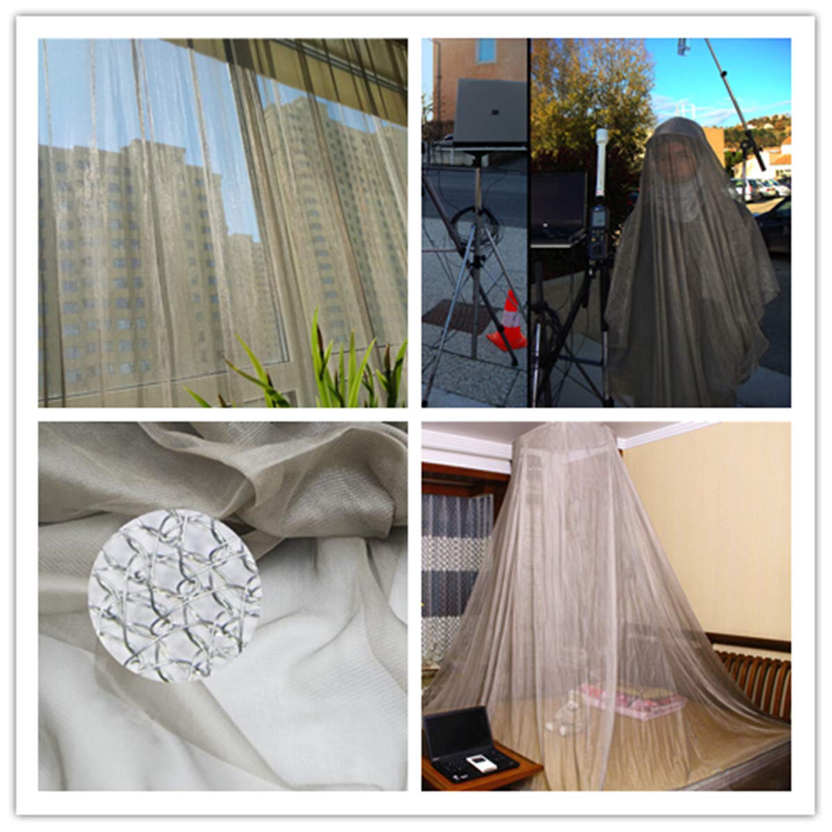 Reducing EMF Nano Silver Fiber Mesh Fabric Shielding Your Environment from WiFi Radiation Smart Meters Cell Towers Rf Protection for Mosquito Netting Healthy to Body 39"x58" inch