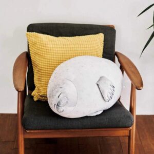 EHOTONG Cute Blob Seal Pillow, Chubby Seal Plush Hug Pillow Soft Stuffed Animal Toy (White, 24")