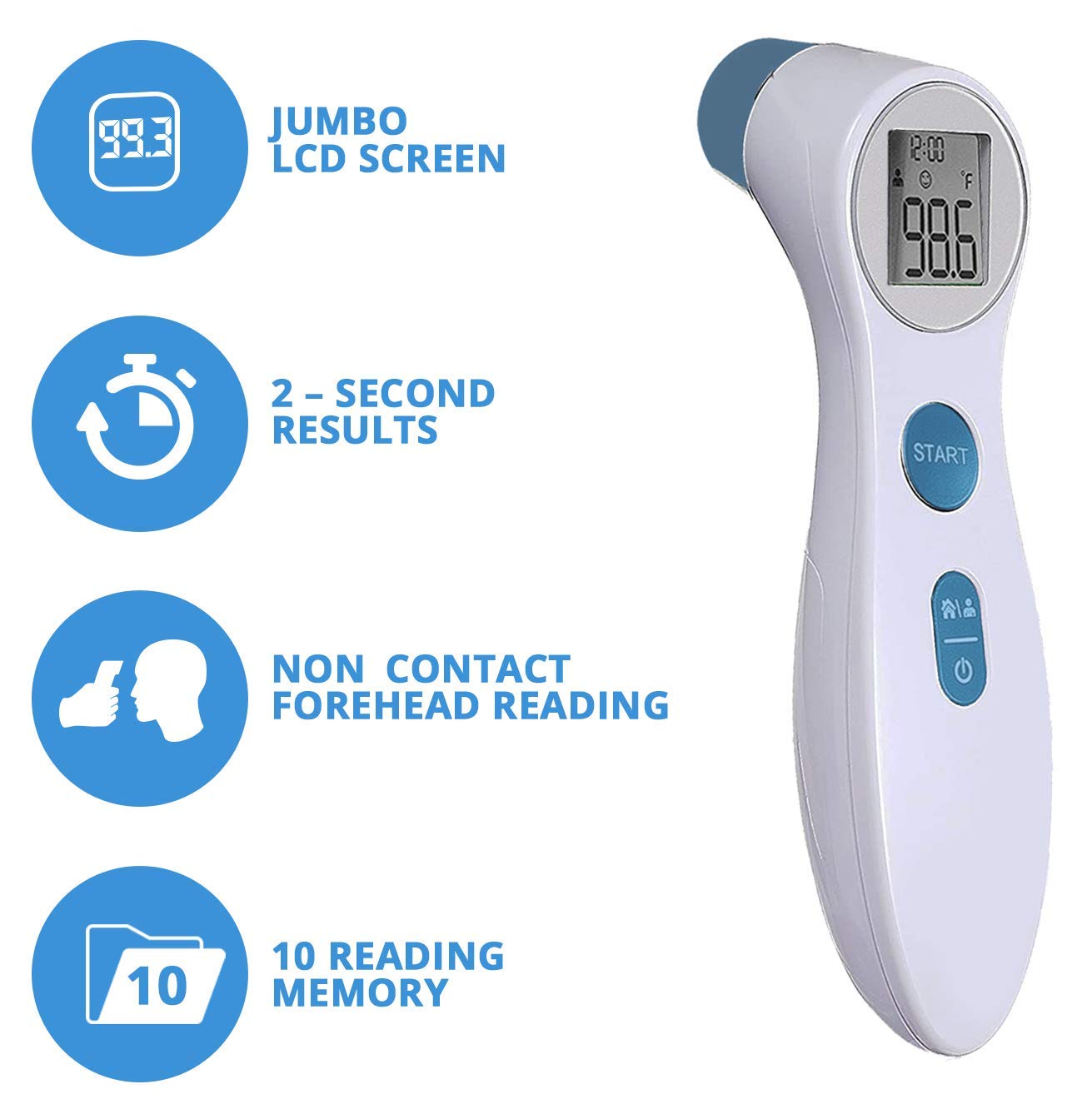 Care Touch Infrared Forehead Thermometer | Non-Contact Digital Infrared Thermometer for Adults and Kids | with Forehead and Object Temperature Modes