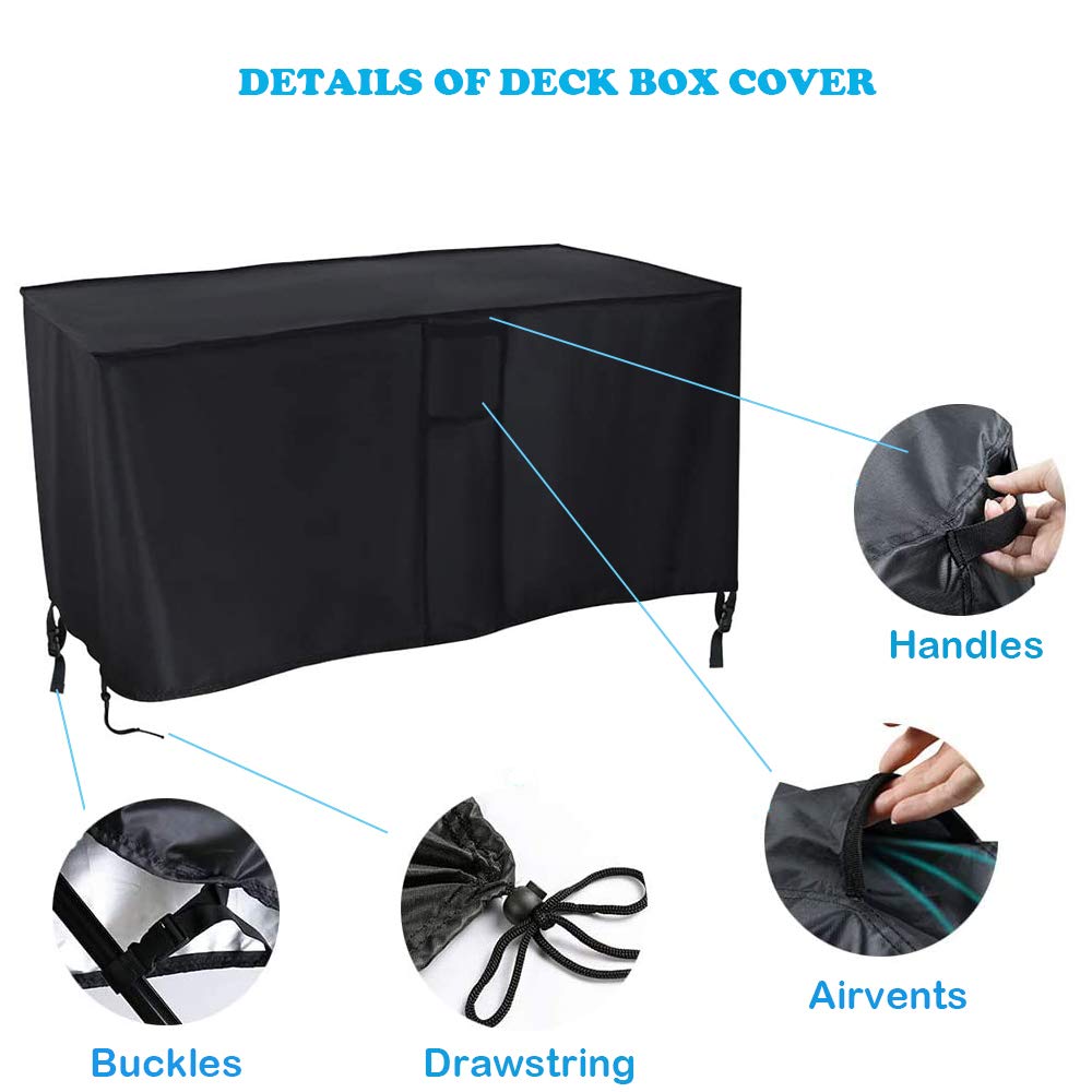 Aidetech Deck Box Cover Fit for Keter Kentwood 92 Gallon Resin Deck Box, Patio Cushions Storage Boxes Cover Waterproof Dustproof for Outdoor Furniture Cover - 51 x 22 x 24 inch