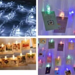 Yansanido 100pcs Mini Clear Plastic Utility Paper Clip, Clothespins Clips, Clothes Line String Clips, Mini Clothes Pins for Photo for String Fairy Lights Color Clear(100pcs Clear Plastic Clips)