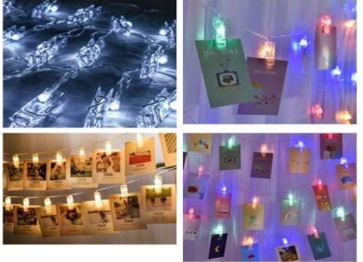 Yansanido 100pcs Mini Clear Plastic Utility Paper Clip, Clothespins Clips, Clothes Line String Clips, Mini Clothes Pins for Photo for String Fairy Lights Color Clear(100pcs Clear Plastic Clips)