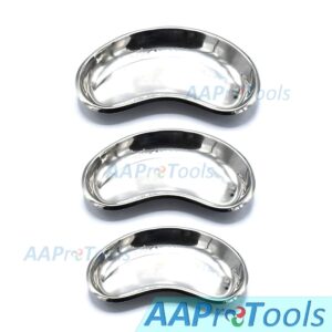 AAProTools 3 Pcs New German Grade Stainless Steel Kidney Tray Dishes Emesis Basin Holloware Small Medium Large