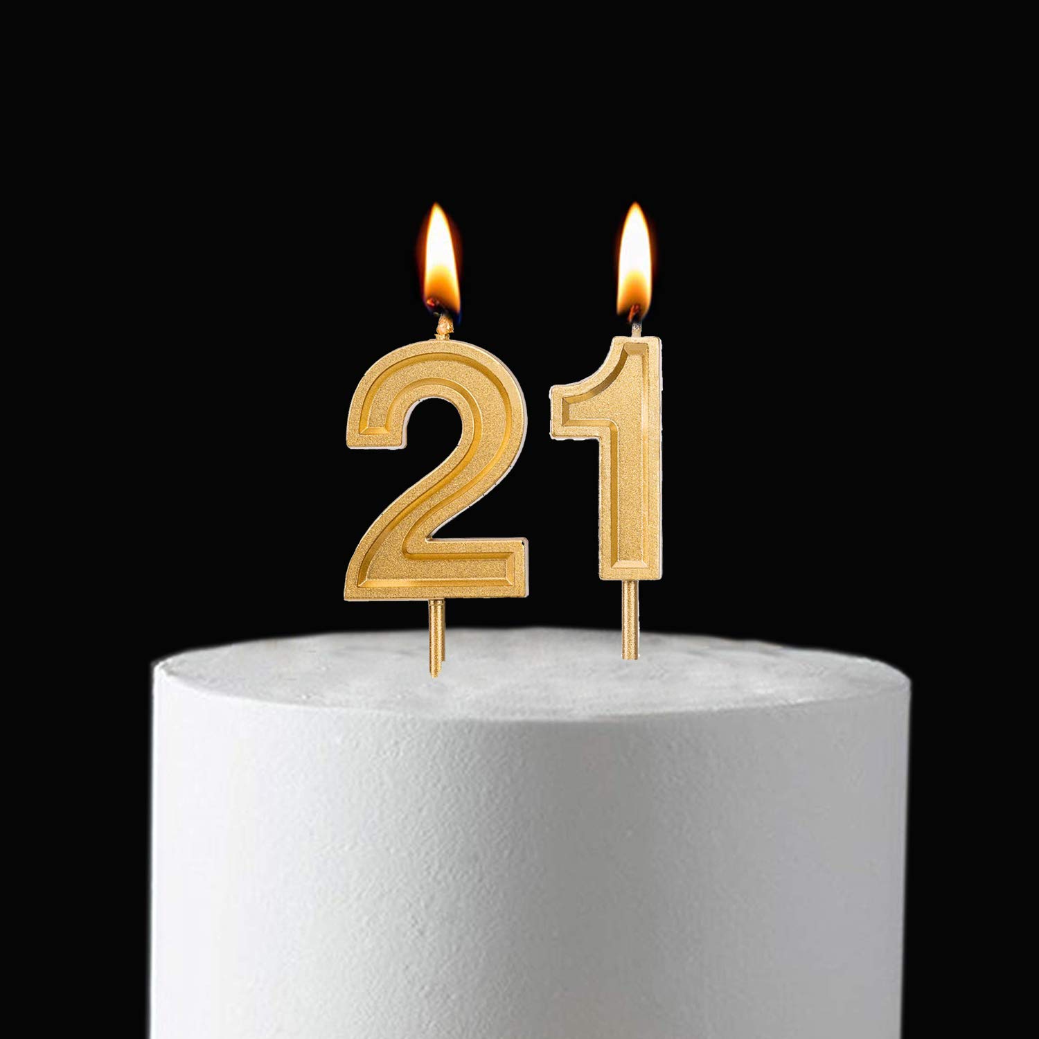 2.76 inch Gold 21st Birthday Candles,Number 21 & 12 Cake Topper for Birthday Decorations