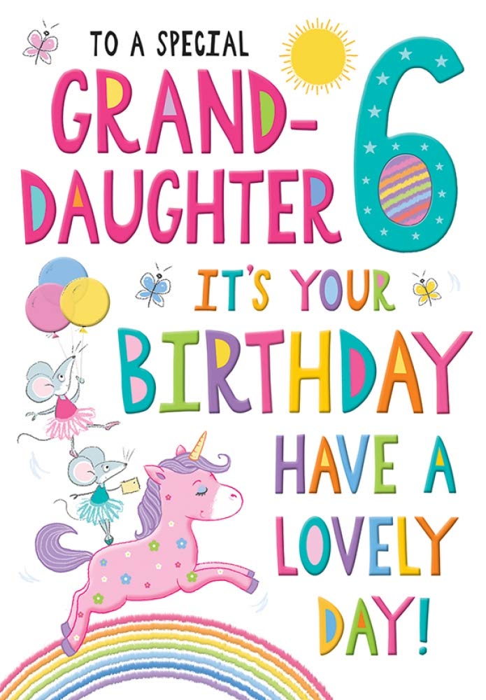 Regal Publishing Juvenile Birthday Card Age 6 Granddaughter - 9 x 6 inches -