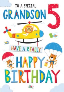 regal publishing juvenile birthday card age 5 grandson - 9 x 6 inches c80577