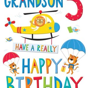 Regal Publishing Juvenile Birthday Card Age 5 Grandson - 9 x 6 inches C80577