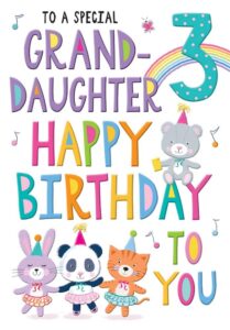 regal publishing juvenile birthday card age 3 granddaughter - 9 x 6 inches -