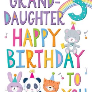 Regal Publishing Juvenile Birthday Card Age 3 Granddaughter - 9 x 6 inches -