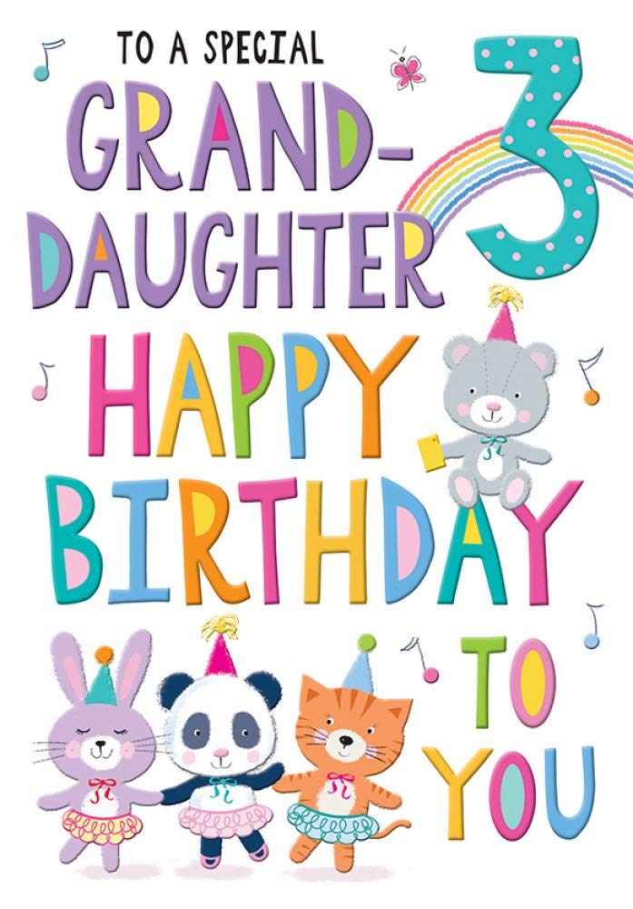 Regal Publishing Juvenile Birthday Card Age 3 Granddaughter - 9 x 6 inches -