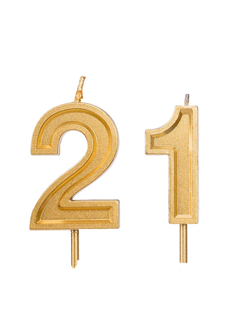 2.76 inch Gold 21st Birthday Candles,Number 21 & 12 Cake Topper for Birthday Decorations