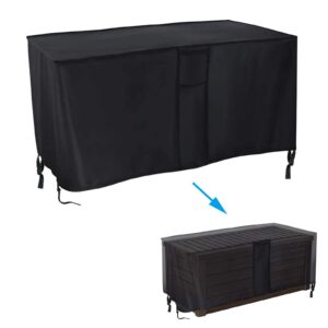 aidetech deck box cover fit for keter kentwood 92 gallon resin deck box, patio cushions storage boxes cover waterproof dustproof for outdoor furniture cover - 51 x 22 x 24 inch